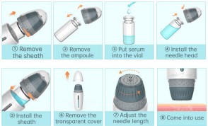 Adjustable microneedle device for direct use of the vials 0,25mm to 1 ...